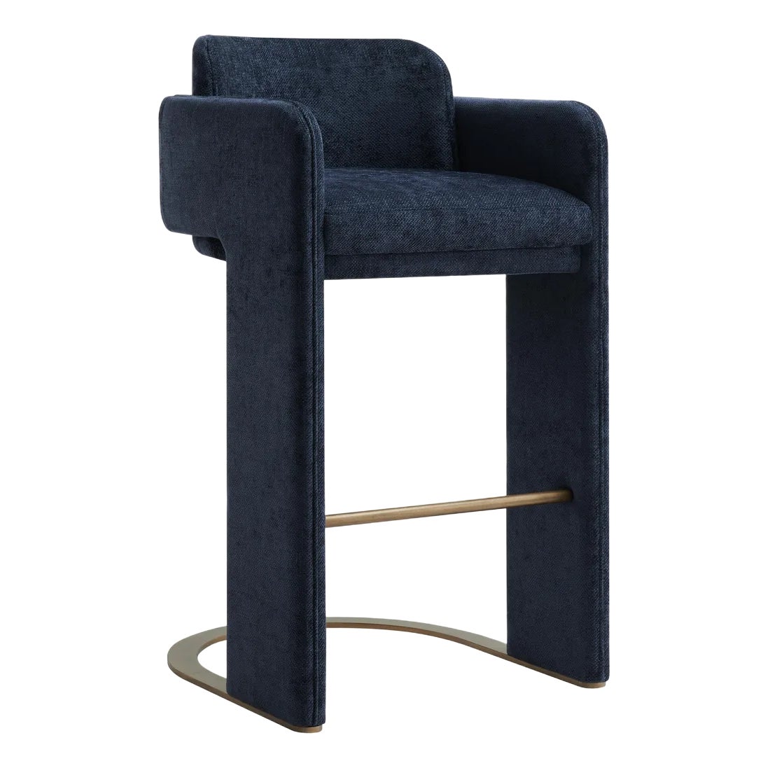 Indigo Blue Upholstered Bar Chair | Chairish