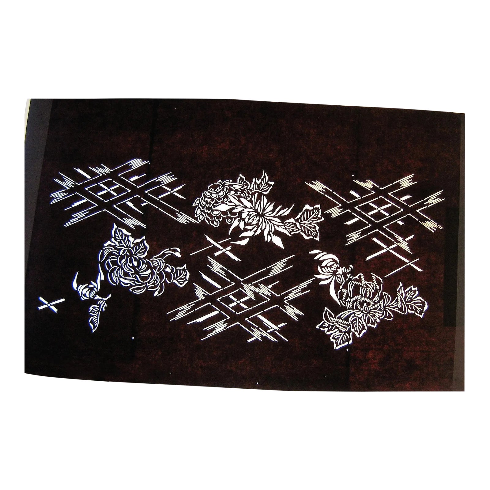 Pre 1880 Unframed Edo Period Japanese Ise Katagami Stencil Art #3 ...