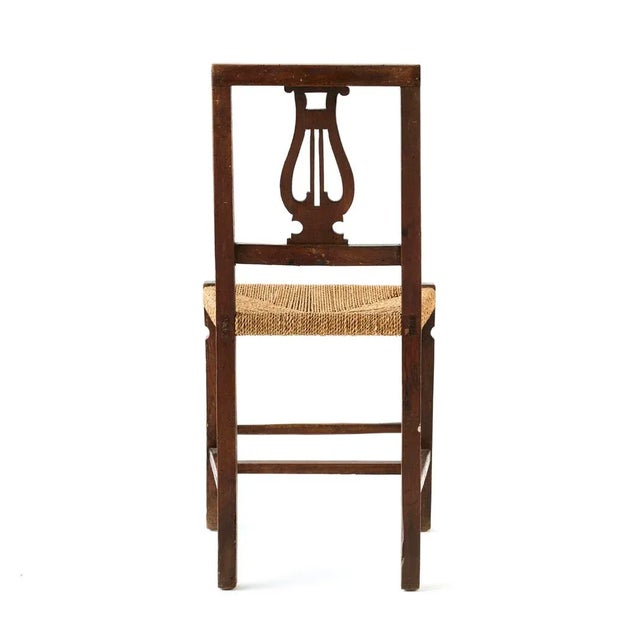 Mid 20th Century Pair of Vintage Lyre Back Chairs With Rope Seats ...