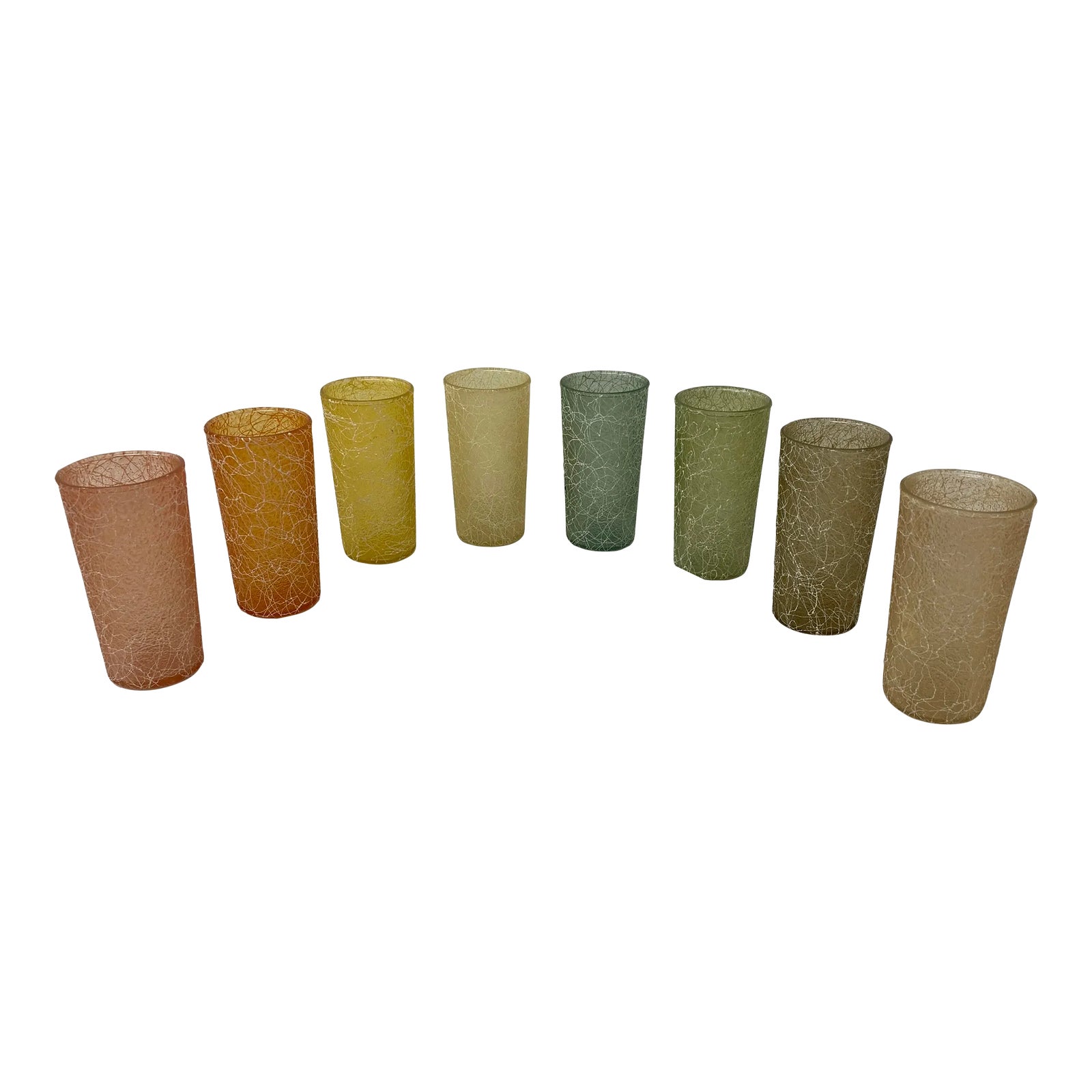 Mid 20th Century Color Craft Spaghetti String Shat-R-Pruf Tumblers ...
