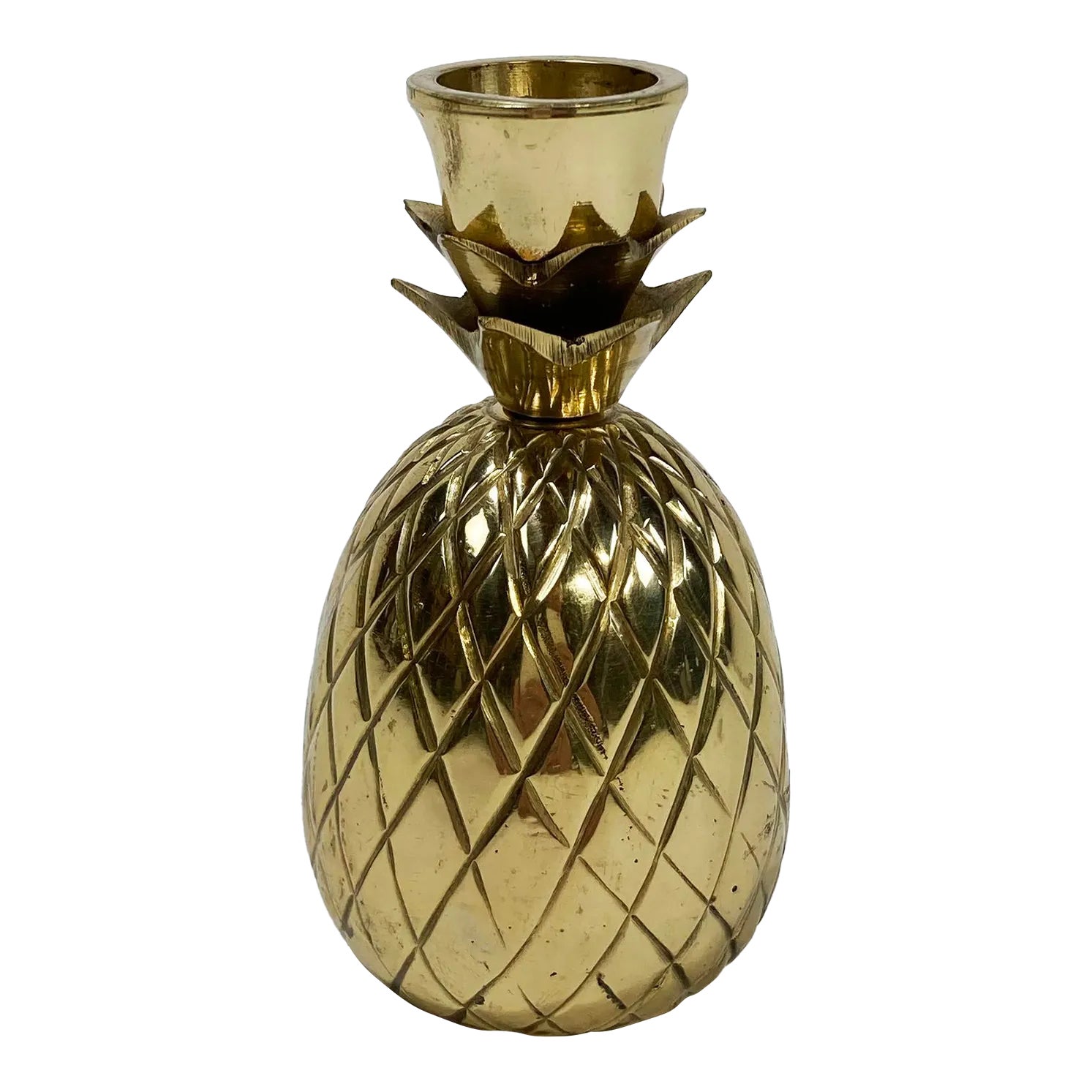 Vintage Brass Pineapple Candlestick Holder | Chairish