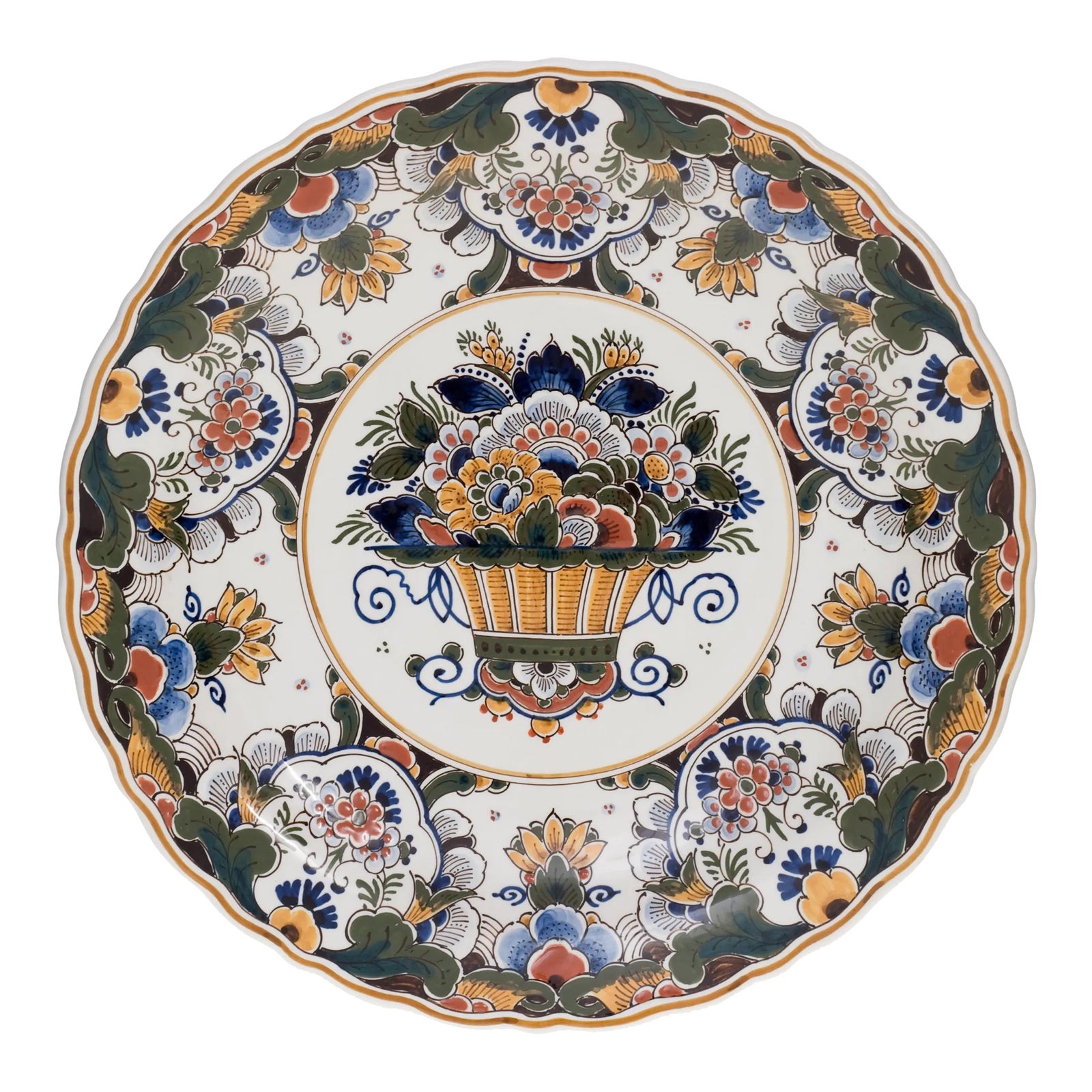 Royal Delft Original Blue Decorative Plate, Hand Painted with Floral ...