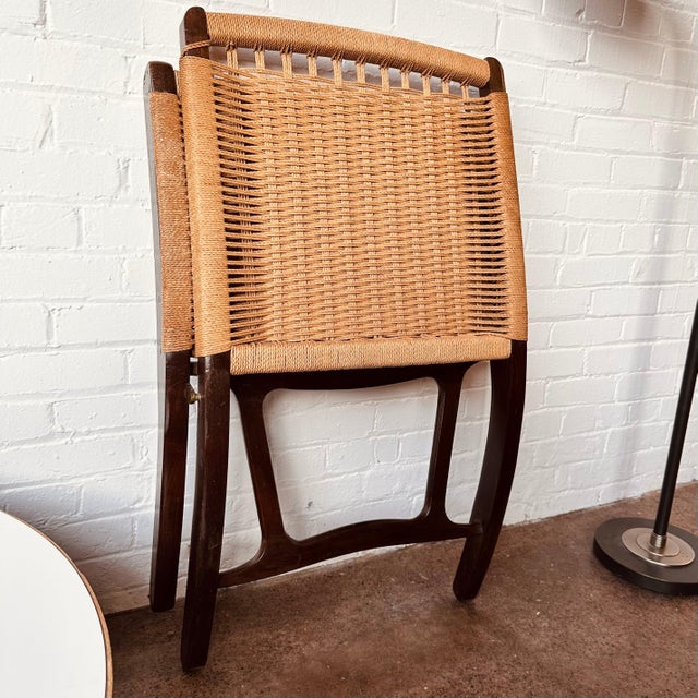 Vintage Hans Wegner Paper Cord Folding Rope Chair | Chairish