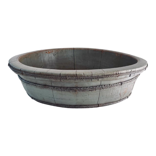 Antique Wooden Foot Bath Water Basin | Chairish