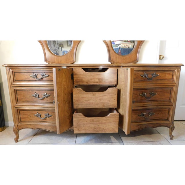 Vintage Dixie Furniture French Provincial 9 Drawer 2 Door Triple ...
