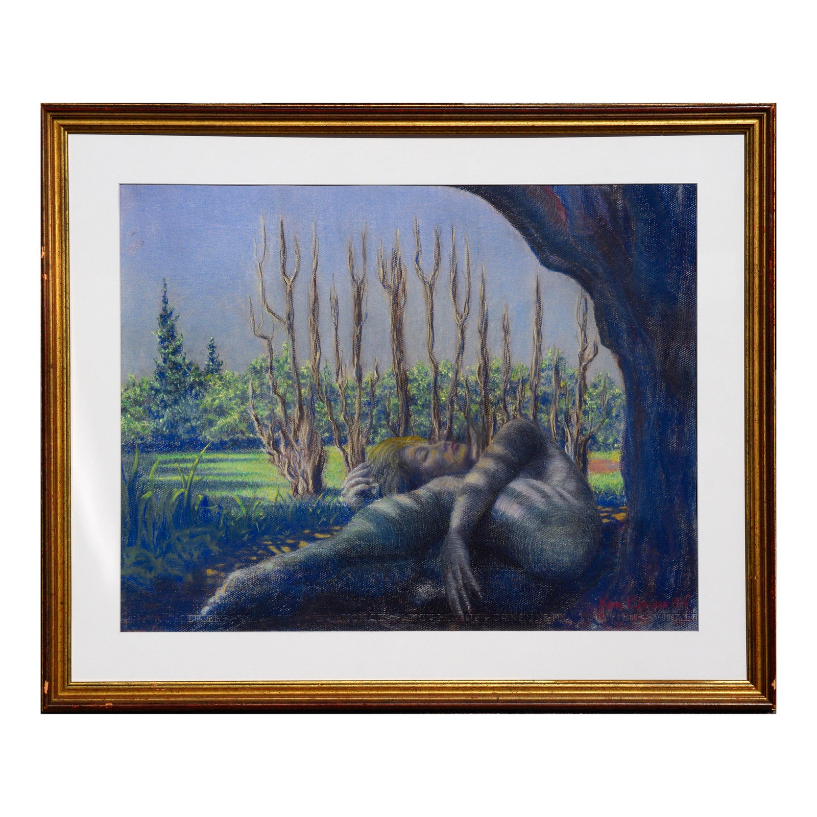 Vintage Figurative Landscape -- Sleeping Among the Trees by Ken Bower ...