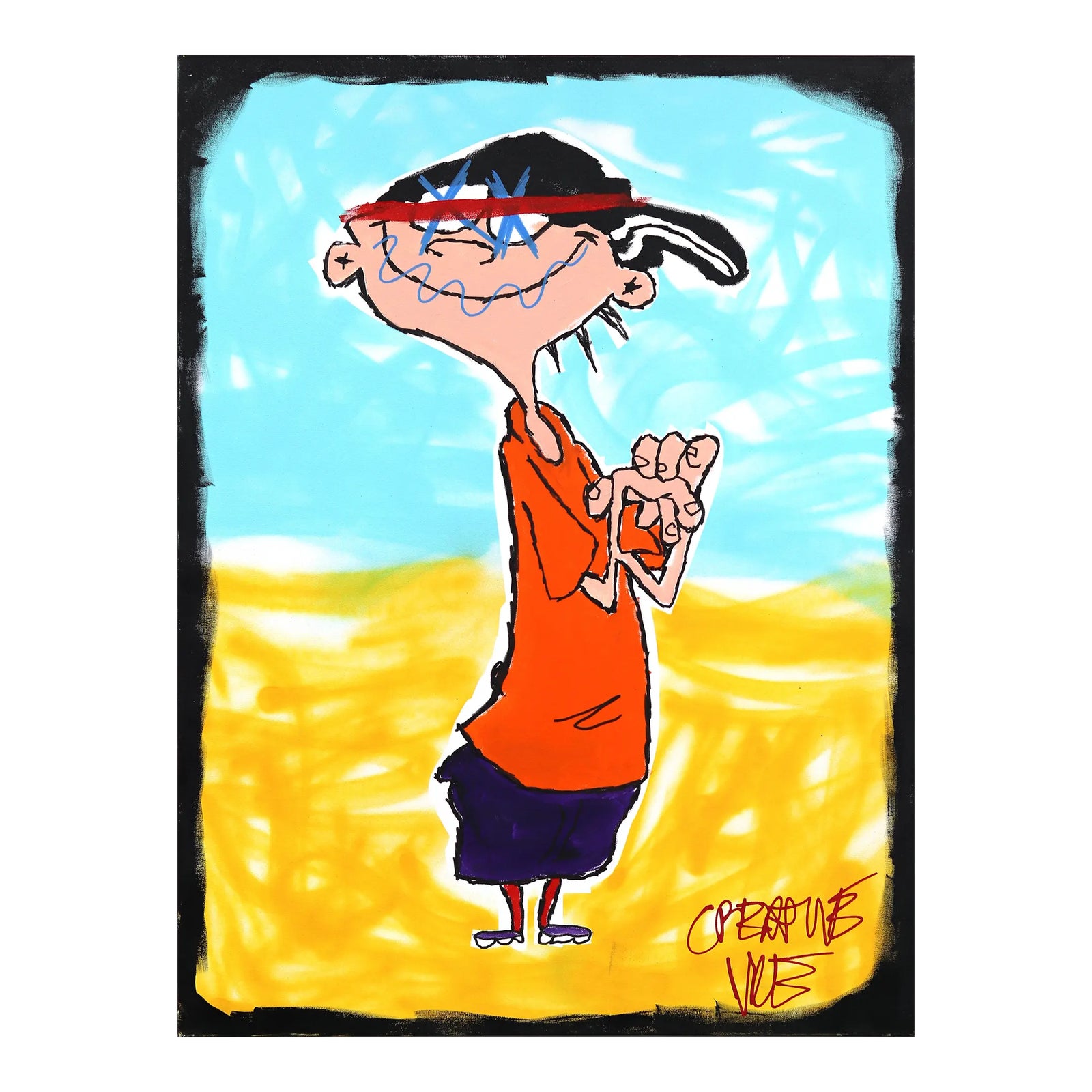 Edd - Pop Art Cartoon Inspired Character Painting on Canvas Original ...