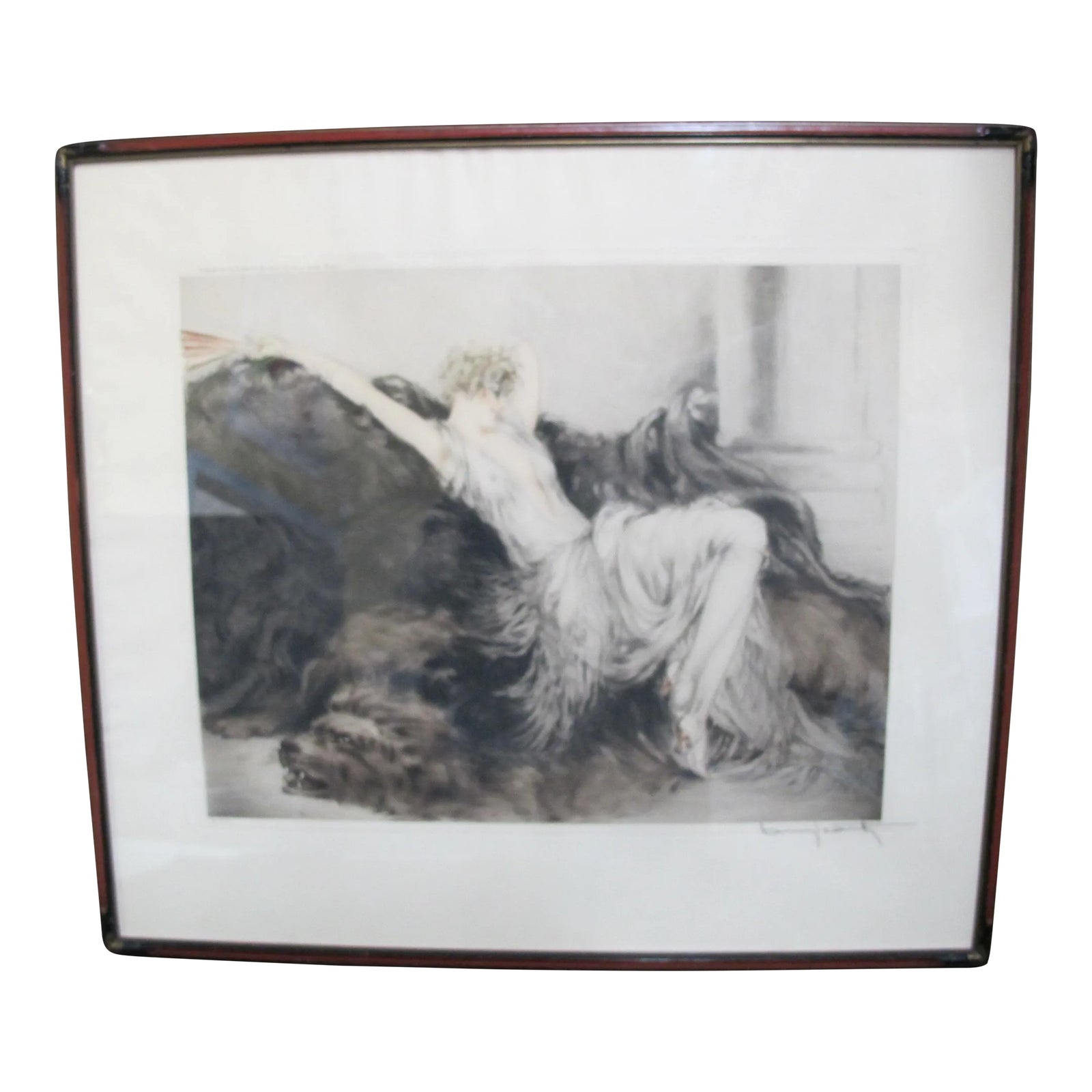 Louis Icart Signed Original Art Deco Drypoint Aquatint Female Print ...