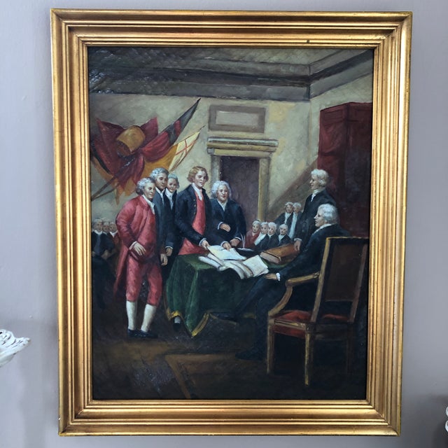 Vintage Oil Painting of the Signing of the Declaration of Independence ...