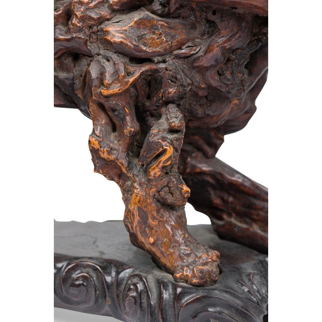 Chinese Root Foo Dog Figures - A Pair | Chairish