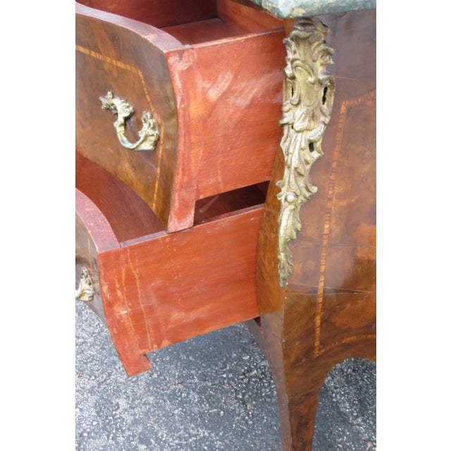 French Marble Top Bombay Serpentine Inlay Commode Dresser Bathroom ...