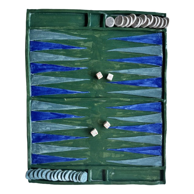 Handmade Ceramic Backgammon Board | Chairish