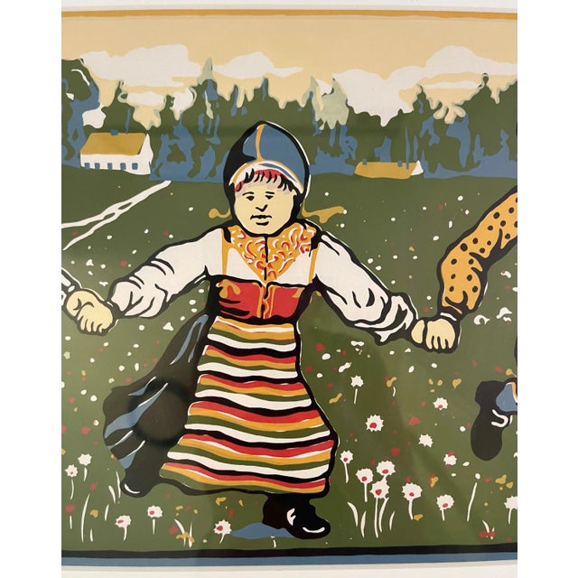 !9th C. Slavic or Scandinavian Woodcut Print of Children | Chairish