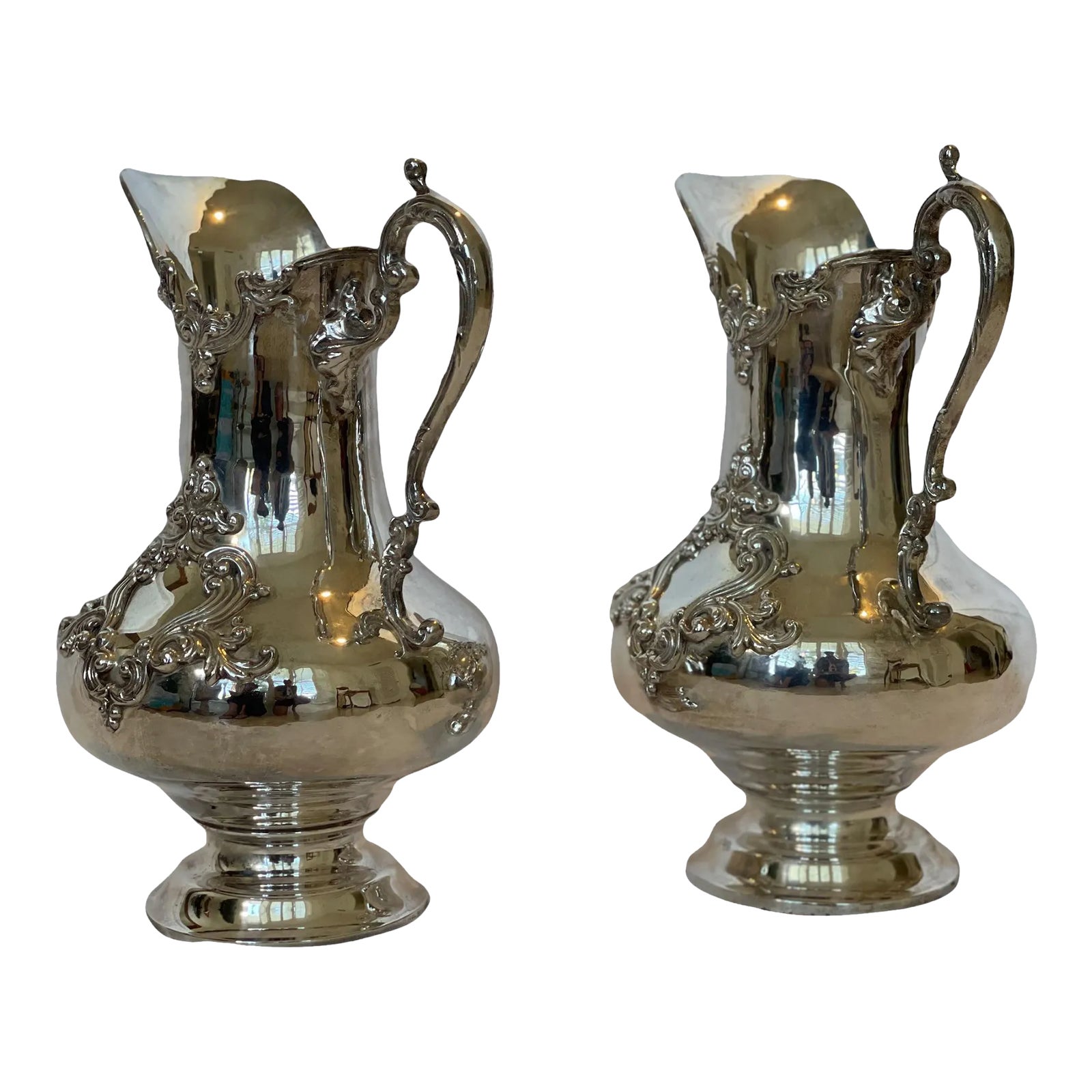 Silver Plate 1930 Carafes - a Pair | Chairish