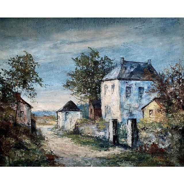 J Clement Signed Original Framed Impasto Cottage and Landscape Oil on ...