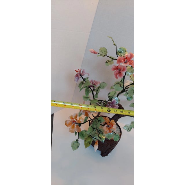 1960s Large Mid Century Glass Jad Bonzai Tree | Chairish