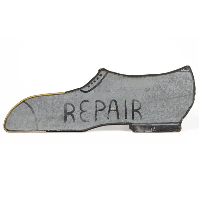 Large Vintage "Repair" Shop Sign From a Cobbler | Chairish