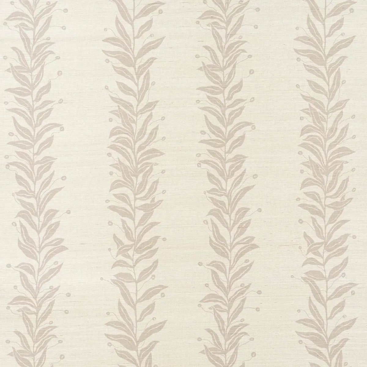 Schumacher x Marian Mcevoy Tendril Stripe Sisal Wallpaper In Natural ...