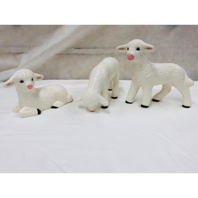 Vintage Ceramic Lamb - Set 3 | Chairish