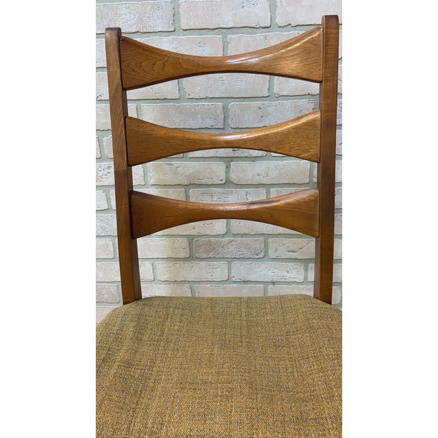 Mid Century Modern Lane Rhythm Walnut Ladder Back Side Chairs - Set of ...