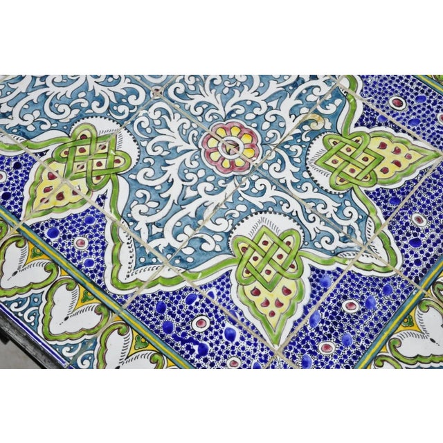 Arts & Crafts Ceramic California Tile Wrought Iron Coffee Table Attr ...