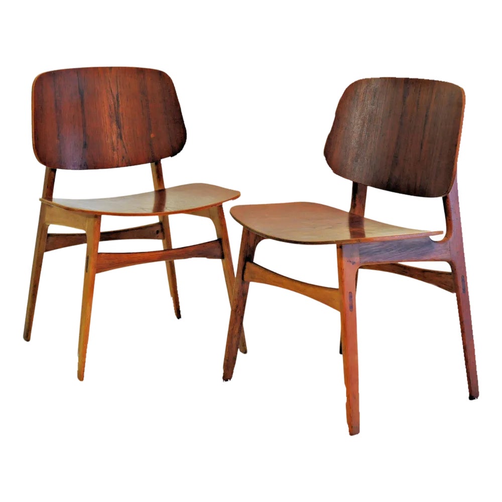 Shell Chairs in Oak and Teak by Børge Mogensen for Søborg Møbelfabrik ...