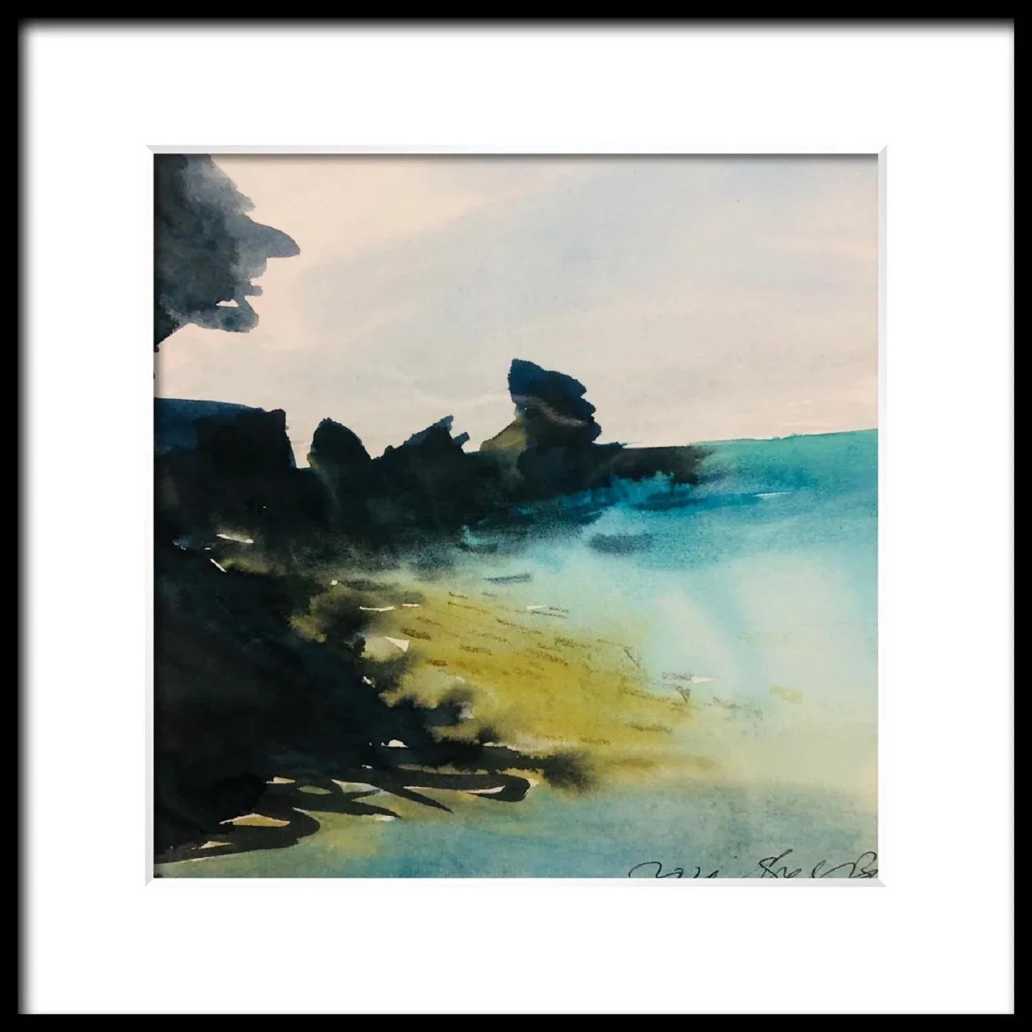 "Mullion Cove" Contemporary Coastal Landscape Watercolor Painting ...