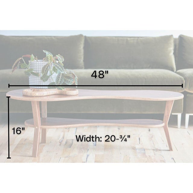 Mid-Century Modern Organic Coffee Table - Maple | Chairish