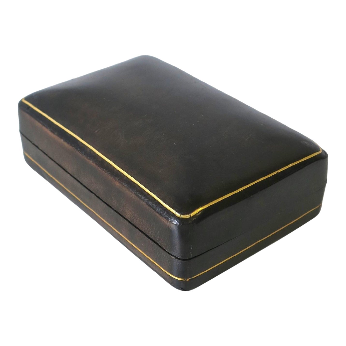 Italian Leather Box in Dark Grey Charcoal | Chairish