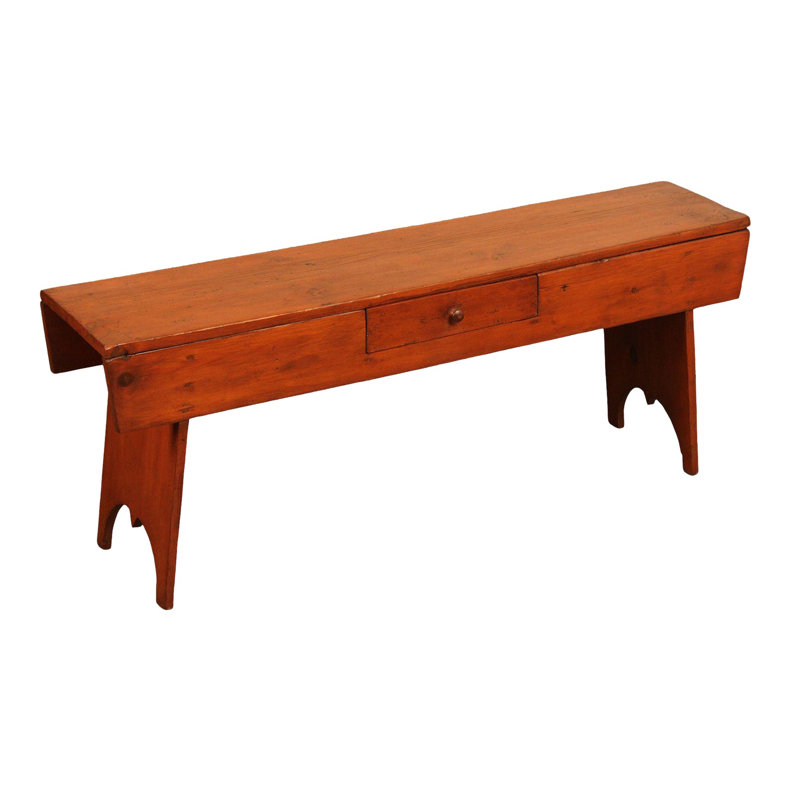 Antique Primitive Pine Bucket Bench | Chairish
