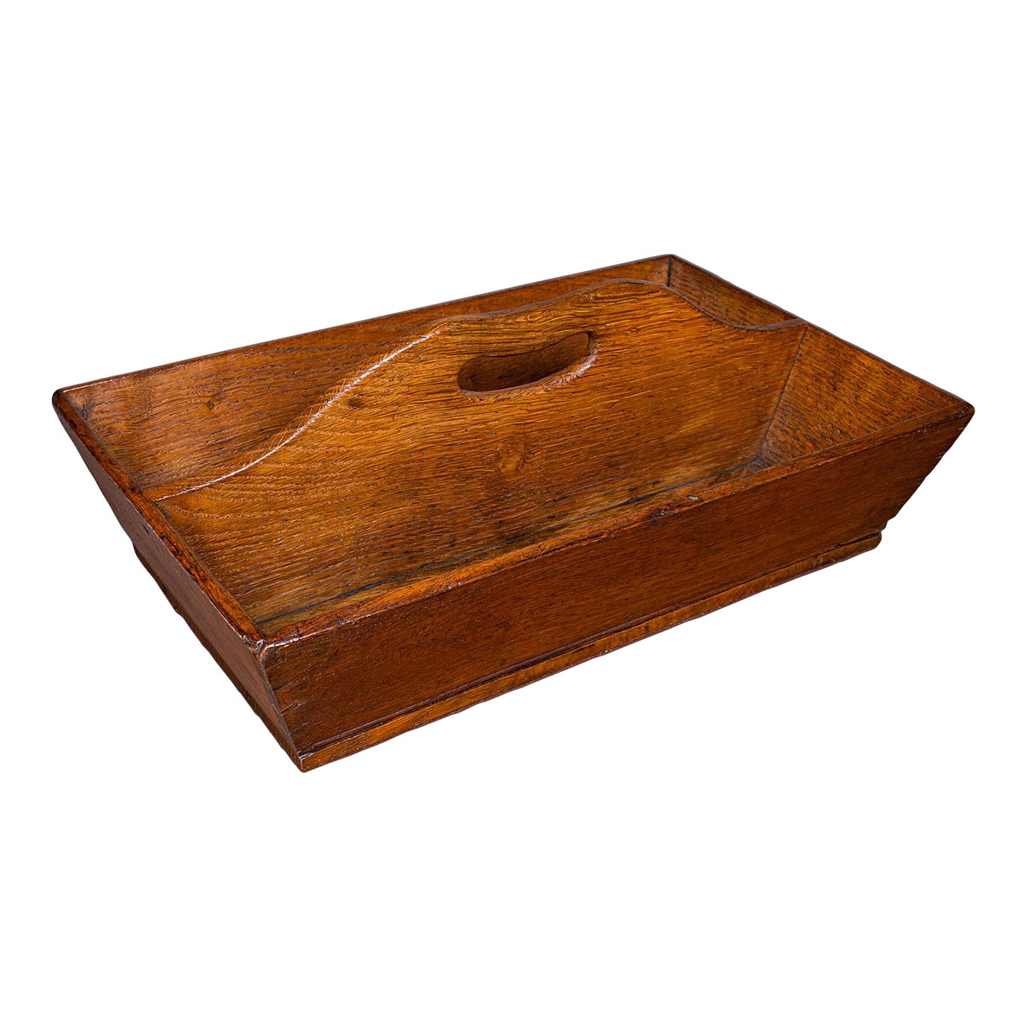 Antique Housekeeper’s Carry, English Oak, Cutlery Tray, Trug, Work Box ...
