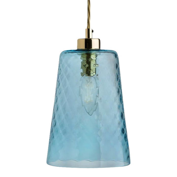 Pick-N-Mix Pendant Pot Standard - Diamond Copper Blue Glass Colour ...