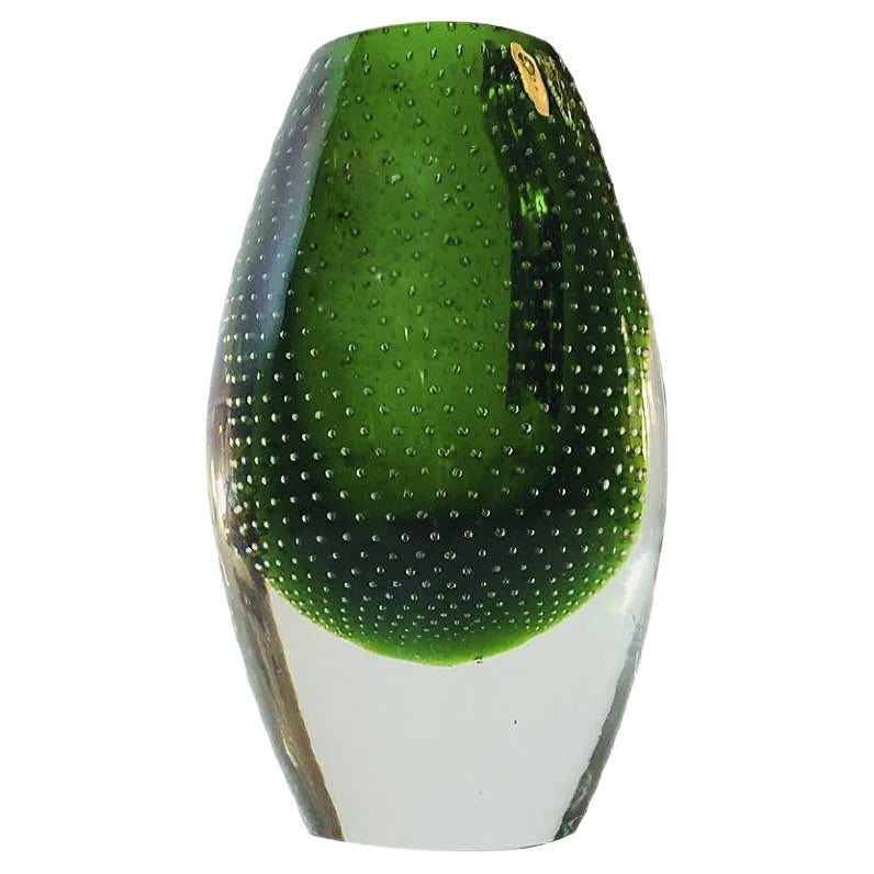 Finnish Green Glass Vase by Gunnel Nyman for Nuutajarvi Lasi Oy, 1940s ...