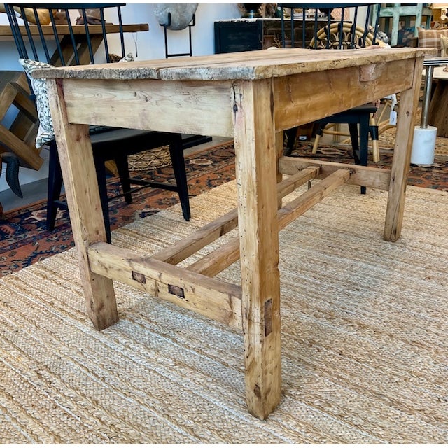 Antique 19th C. Primitive European Pine Farm Table | Chairish