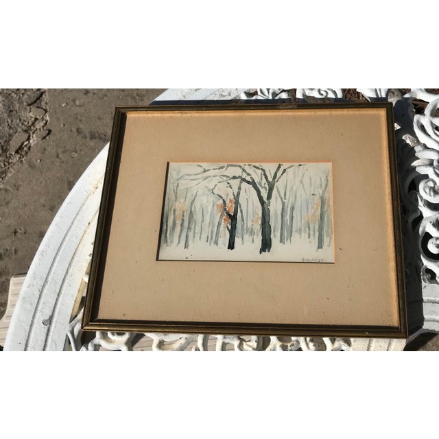 Vintage Alice Hugy Watercolor Landscape Painting, Framed | Chairish