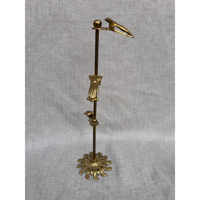Vintage Brass Hand Note Card Holder Stand | Chairish