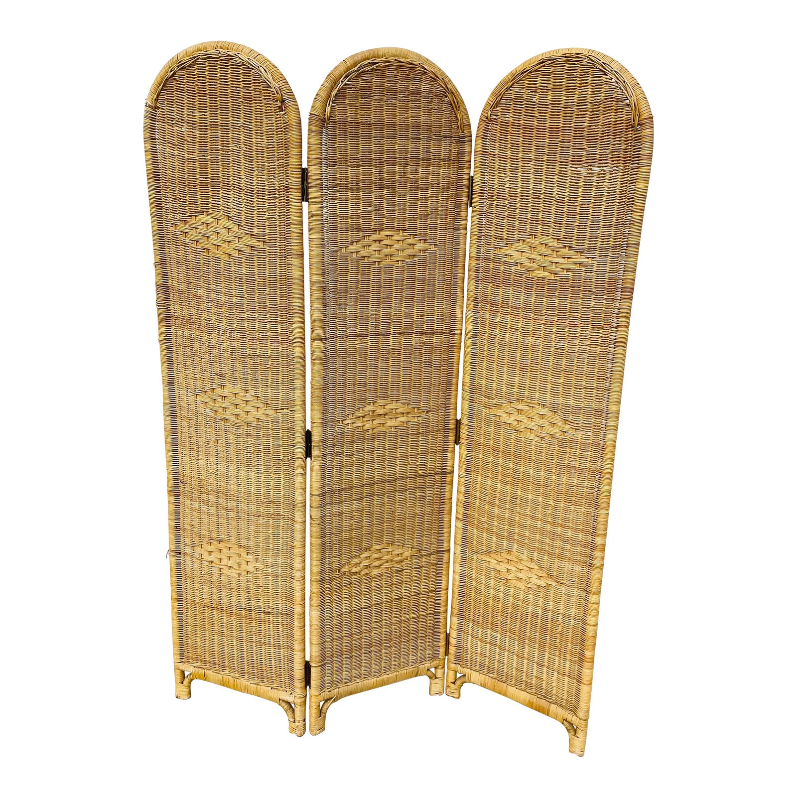 Vintage Edit Mid 20th Century Rattan Wicker Screen | Chairish