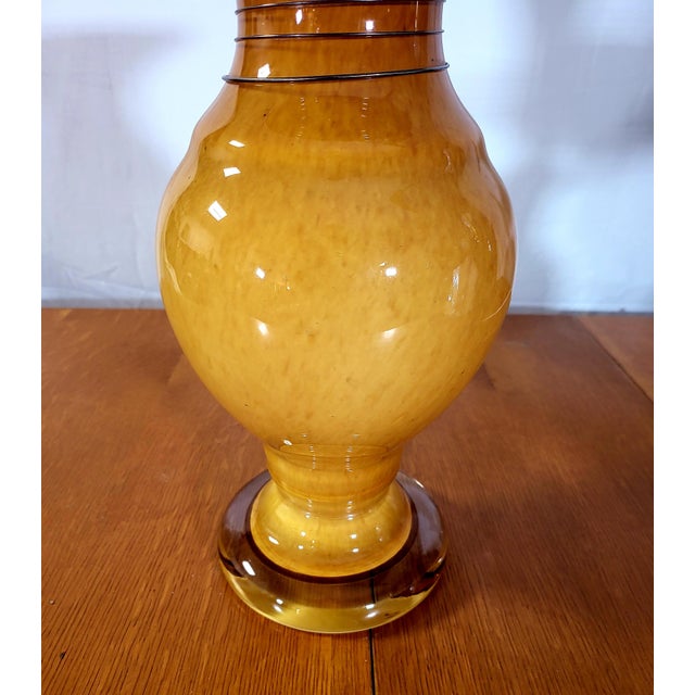 Large Hand Made Czechoslovakian Art Glass Vase | Chairish