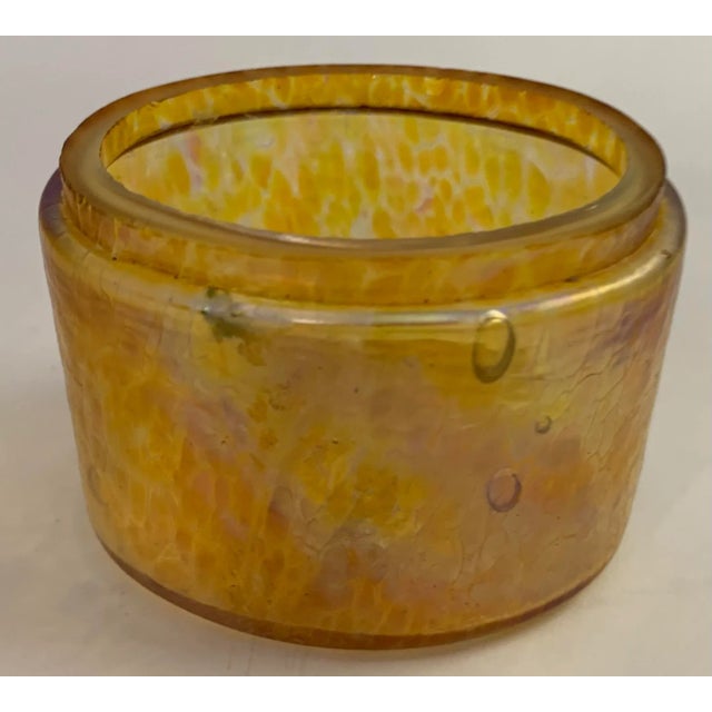 1910s Loetz Candia Papillon Covered Jar or Box With Applied Lion’s Head ...