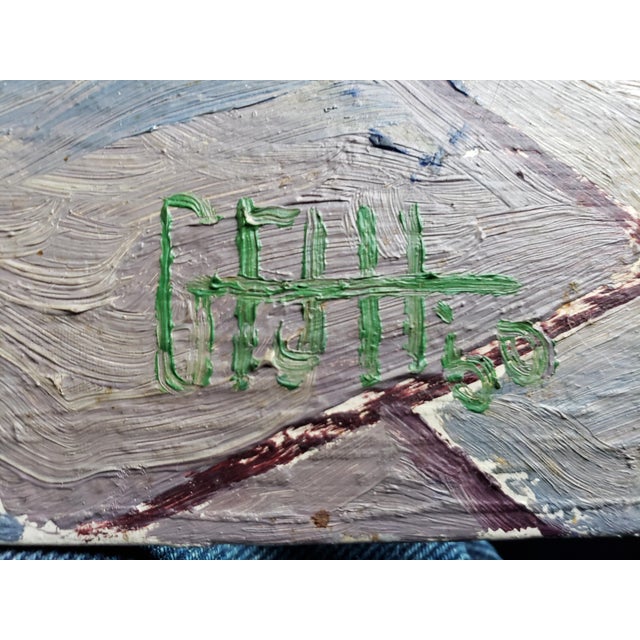 1960s Black Americana Woman With Fan Oil Painting on Wood Panel Signed ...