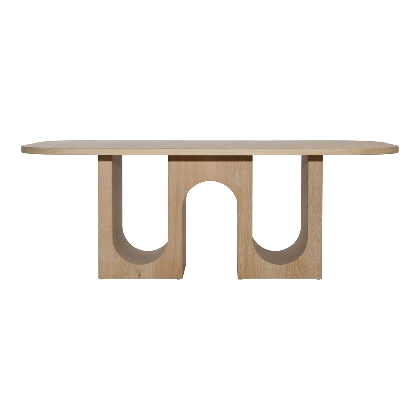 Modern Wave Oak Wood Dining Table | Chairish