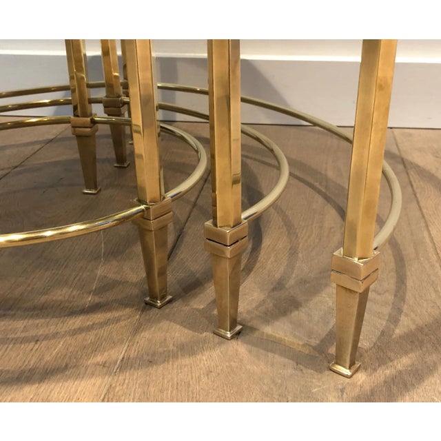 Round Brass Nesting Tables by Maison Ramsay - Set of 3 | Chairish