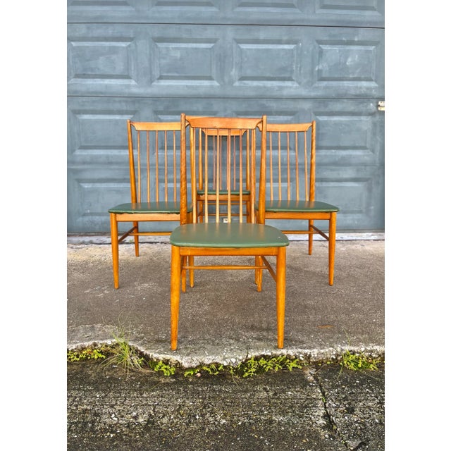 Vintage Leaning Spindle Railback Dining Chairs in the Style of Ann ...