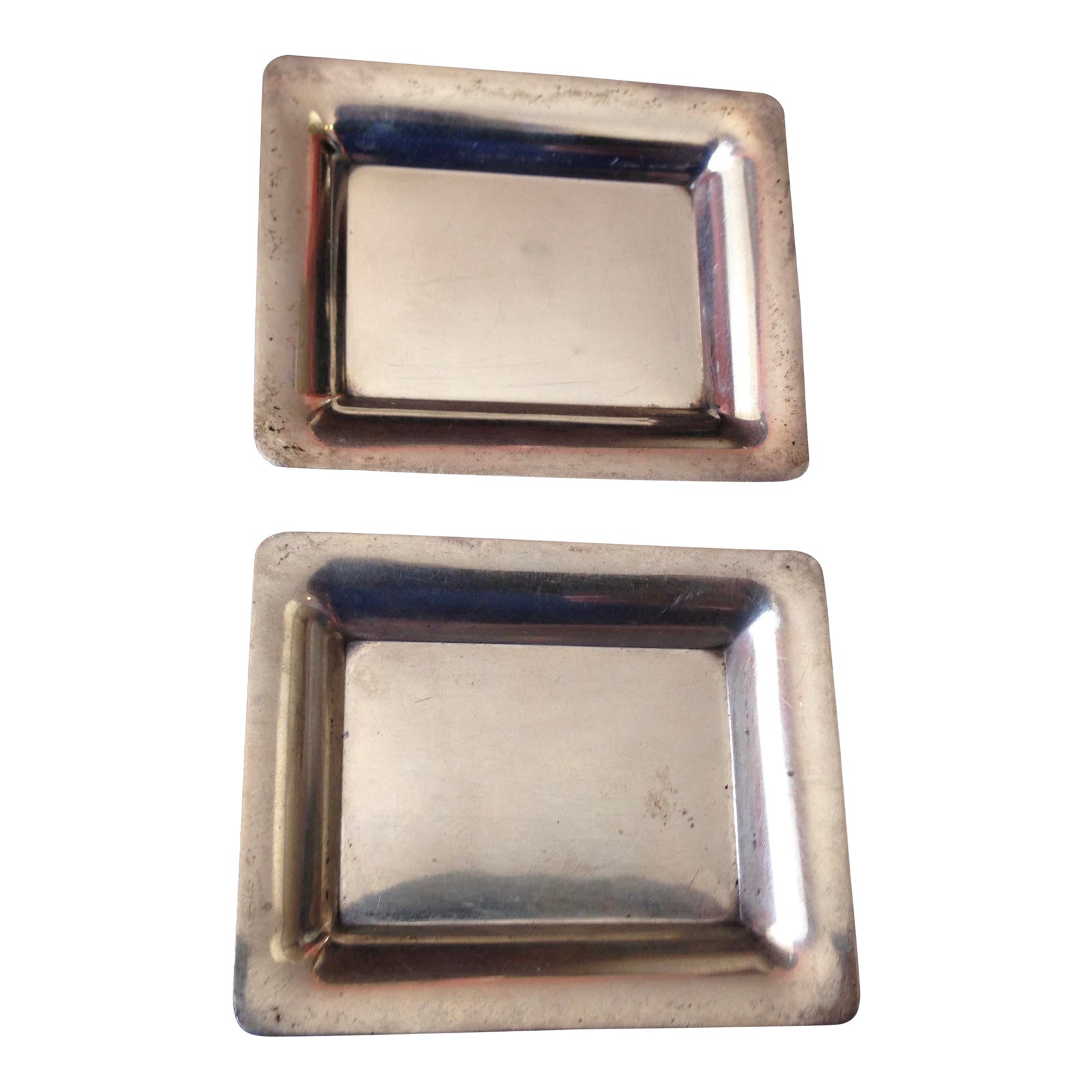 Early 20th Century Rectangular Sterling Silver Small Containers - a ...