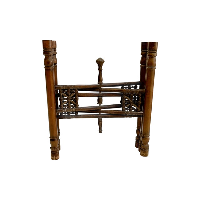 Mid 20th Century Moroccan Tray Table - Engraved Brass Tray Table Top ...