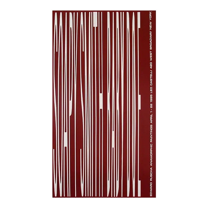 1995 Edward Ruscha 'Anamorphic Paintings' Pop Art Red USA Offset ...