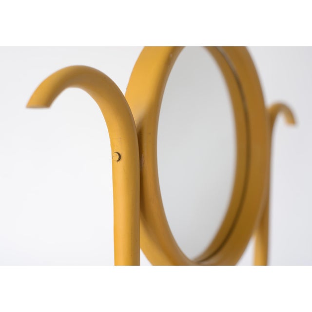 Vintage Italian Yellow Art Deco Boho Wooden Vanity Mirror | Chairish