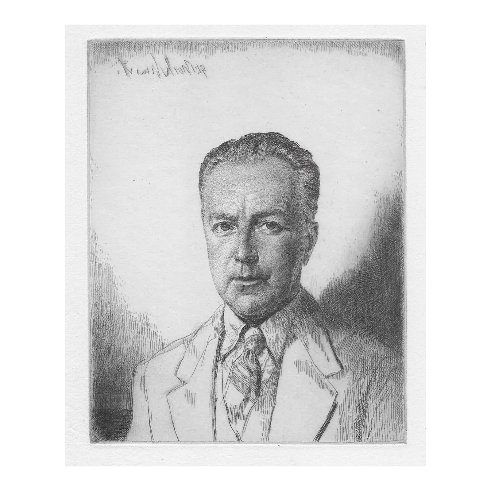 1935 Gerald Brockhurst Etching of Irish Poet Oliver St. John Gogarty ...
