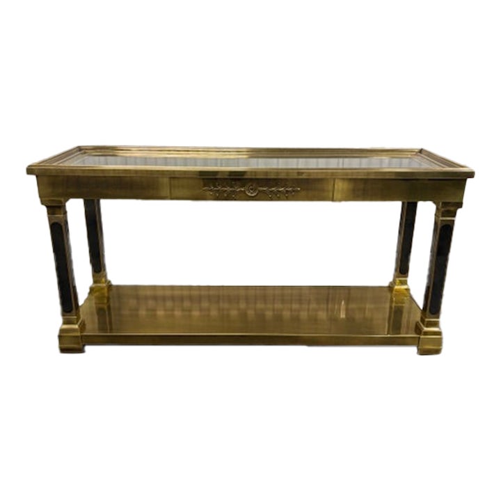 Neoclassical Style Brass Console Table by Mastercraft | Chairish