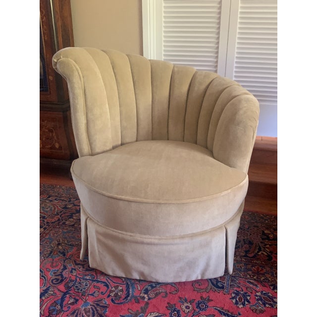 1930s French Art Deco Hollywood Regency Channel Back Lounge Chairs - a ...